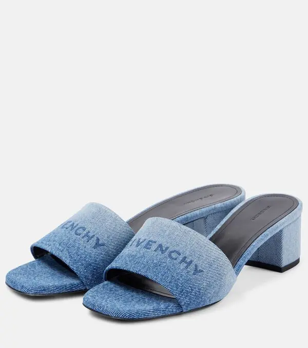 Givenchy Logo Denim Mules