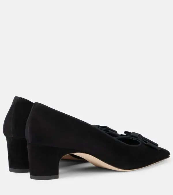 Manolo Blahnik Reador Bow-detail Suede Pumps