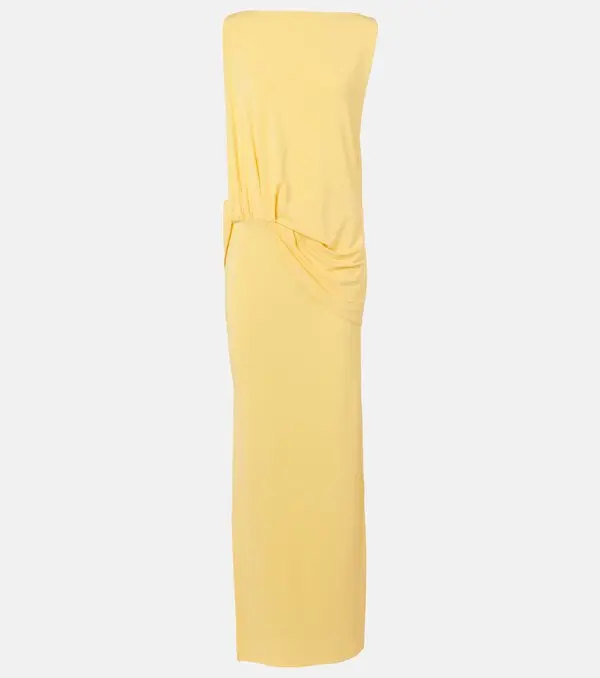 Jacquemus Peplo Jersey Maxi Dress - Yellow