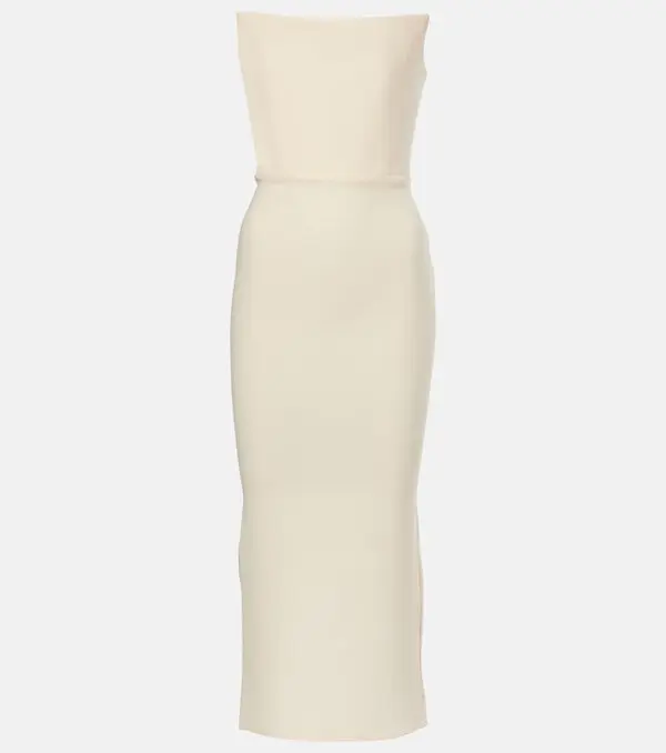 Alex Perry Crêpe Midi Dress - White