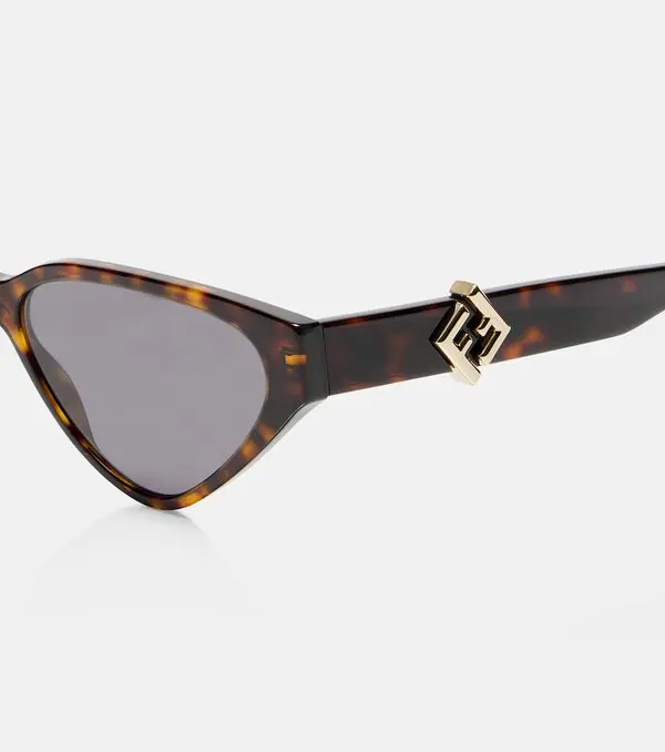 Fendi Ff Diamonds Cat-eye Sunglasses - Brown