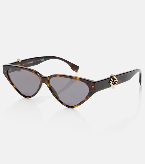 Fendi Ff Diamonds Cat-eye Sunglasses - Brown