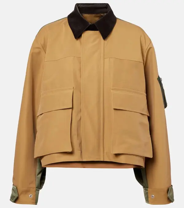 Sacai Cotton-blend Twill Blouson - Beige