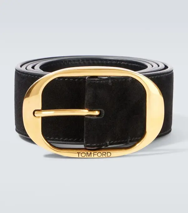 TOM FORD Suede Belt - Black