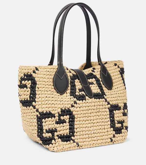 Gucci Summer Medium Leather-Trimmed Basket Bag - Beige | Editorialist