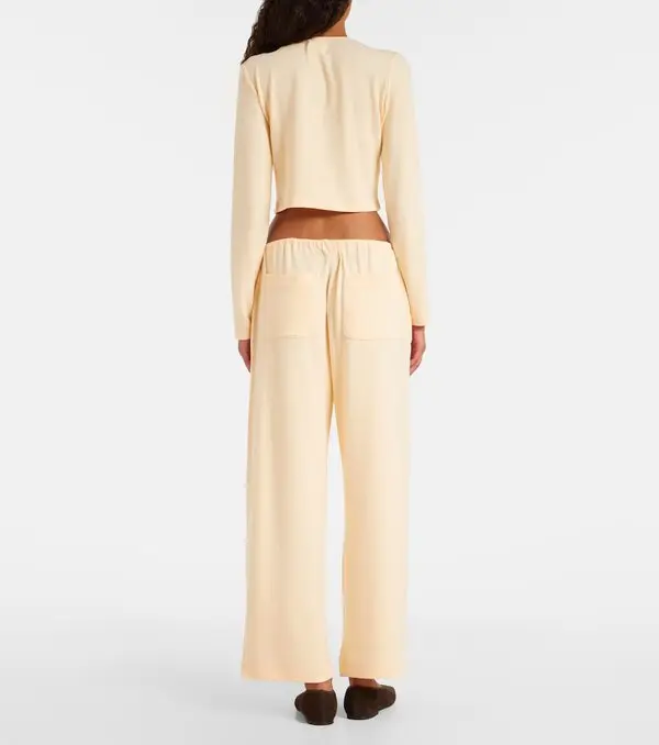 LESET Lauren Cropped Jersey Cardigan - Yellow