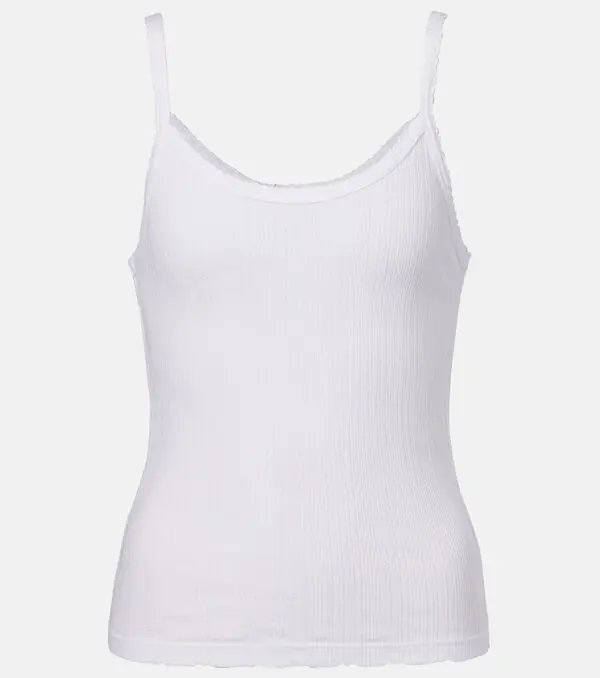 Velvet By Graham & Spencer Iniku Cotton-blend Pointelle Tank Top - White