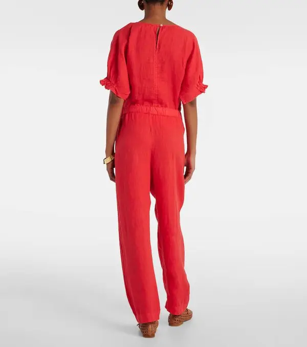 Velvet By Graham & Spencer Gini Linen Straight Pants