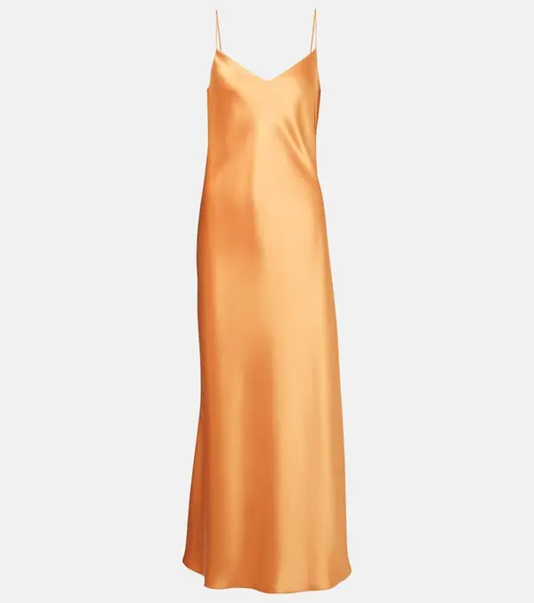 Galvan Provence Satin Slip Dress - Gold