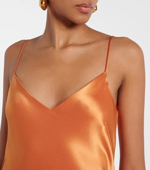 Galvan Provence Satin Slip Dress - Gold