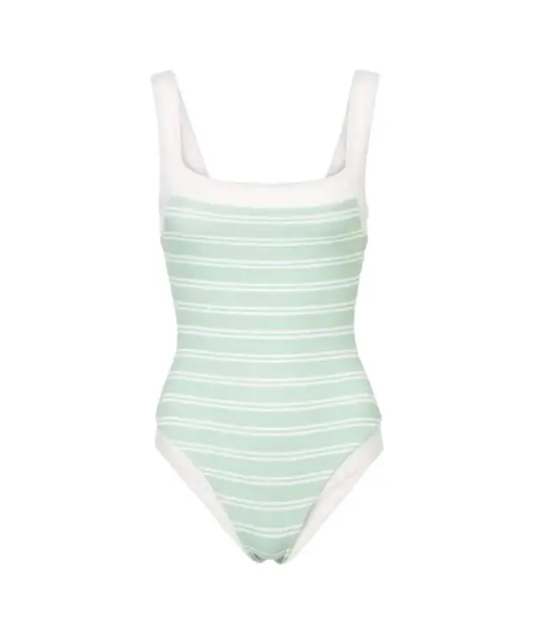 Marysia Bianco Striped One Piece Swimsuit - Green