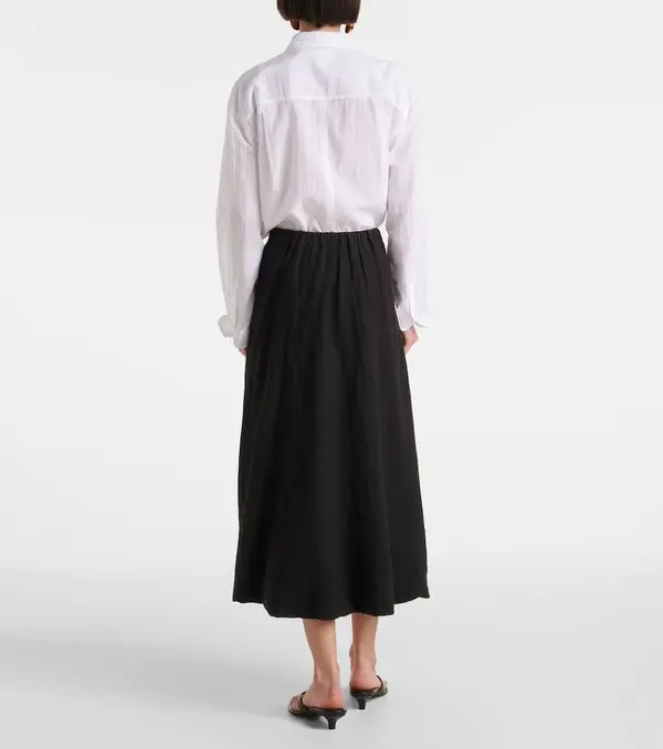 Velvet By Graham & Spencer Rachelle Linen Midi Skirt