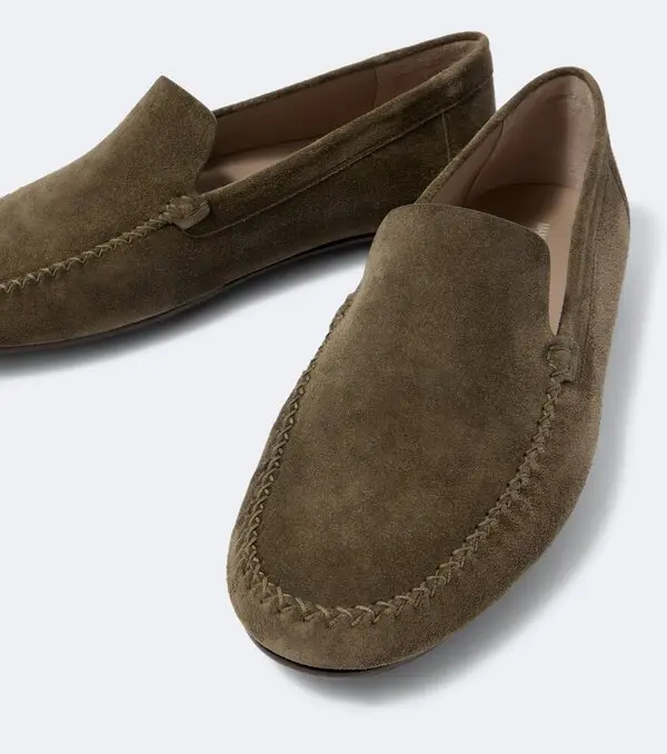 Manolo Blahnik Alder Suede Loafers - Green