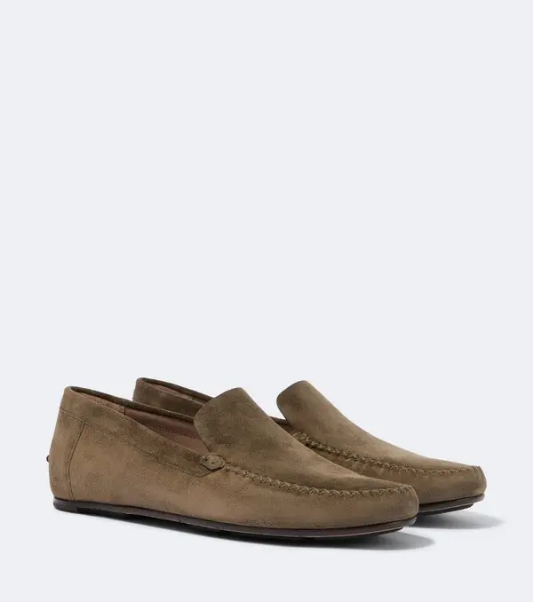 Manolo Blahnik Alder Suede Loafers - Green