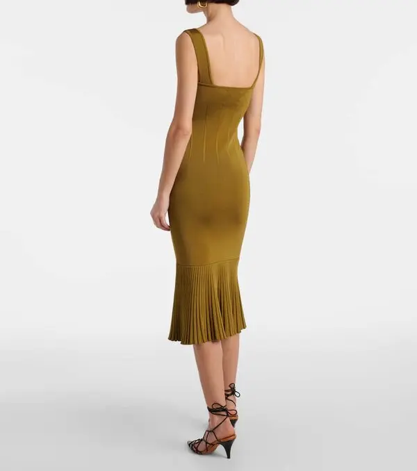 Galvan Atlanta Square-Neck Knit Bodycon Dress - Green - 20% Off |  Editorialist