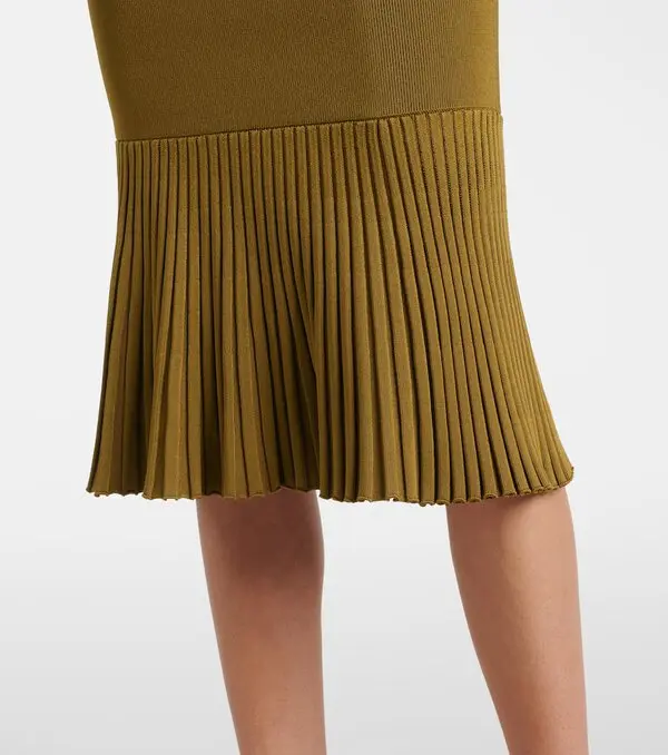 Galvan Knitted Midi Dress - Green