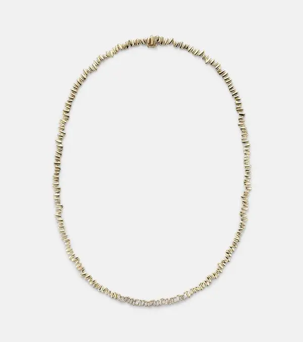 SUZANNE KALAN 18kt Yellow Tennis Necklace With Diamonds - Gold