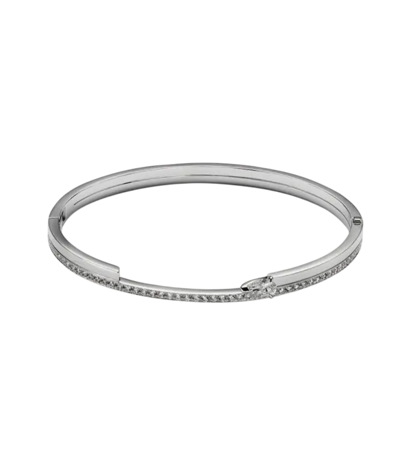 REPOSSI 18kt White Gold Diamond Bangle - Silver