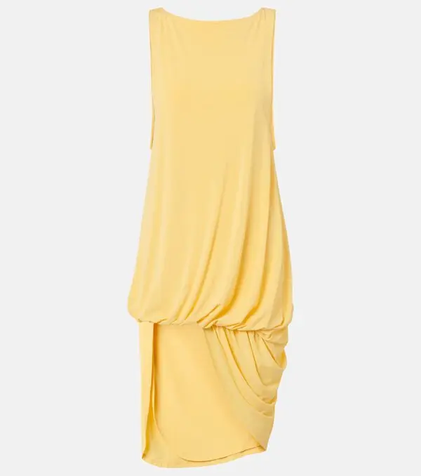 Jacquemus Peplo Draped Jersey Minidress - Yellow