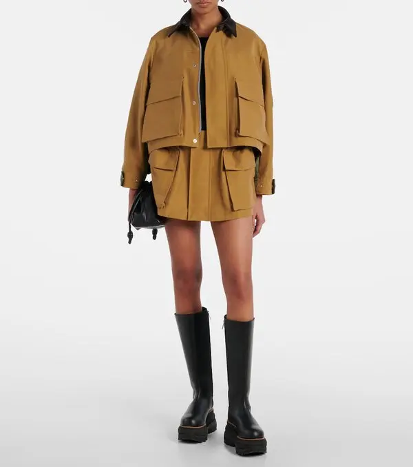 Sacai Cotton-blend Shorts - Beige