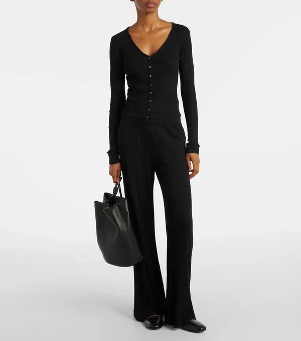 Velvet By Graham & Spencer Alemi Pointelle Straight Pants