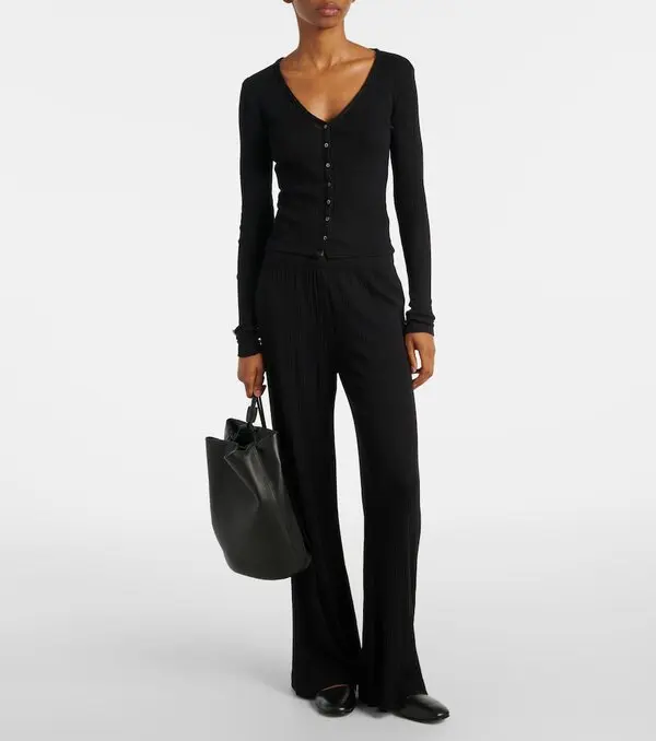 Velvet By Graham & Spencer Alemi Pointelle Straight Pants