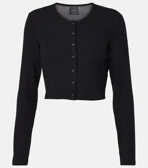 LESET Lauren Cropped Cardigan - Black