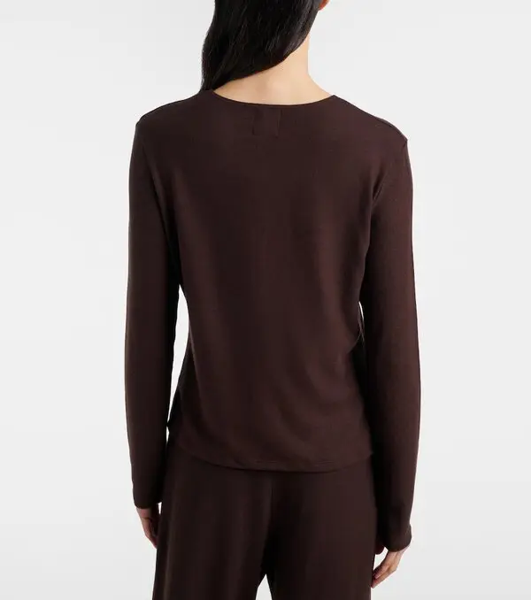 LESET Lauren Cropped Cardigan - Brown