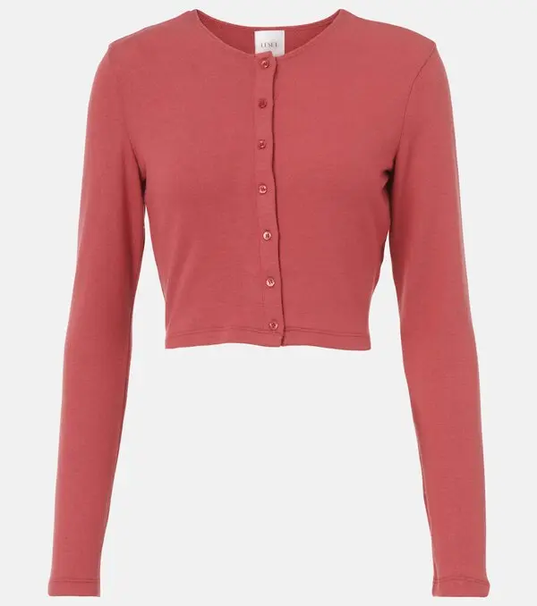 LESET Lauren Cropped Cardigan - Pink