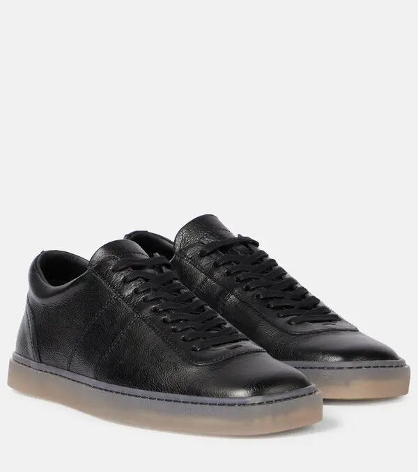 LEMAIRE Linoleum Leather Low-top Sneakers - Black