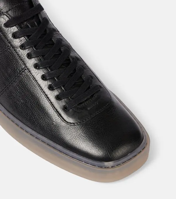 LEMAIRE Linoleum Leather Low-top Sneakers - Black