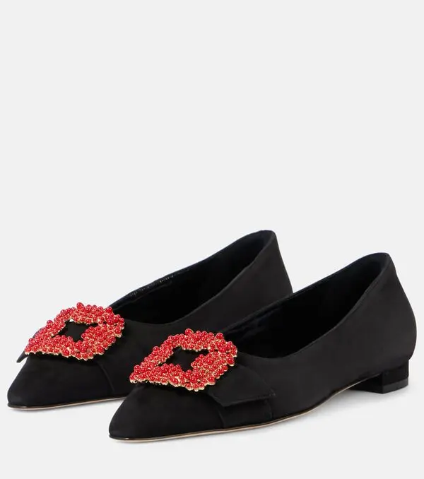 Manolo Blahnik Gifla Embellished Ballet Flats