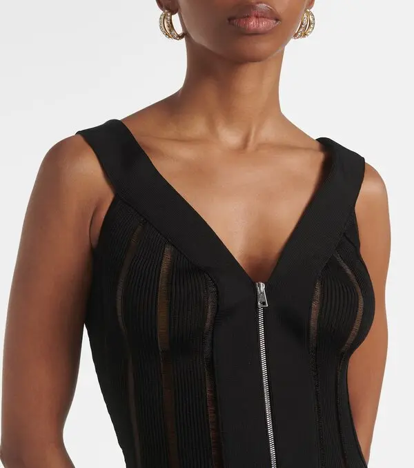 NENSI DOJAKA Ribbed-knit Maxi Dress