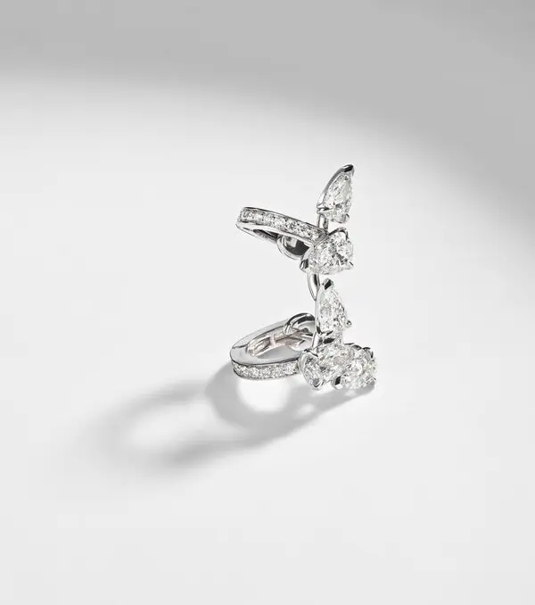 REPOSSI 18kt White Gold Diamond Ear Climber - Silver