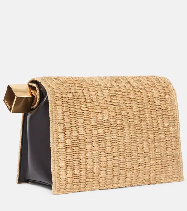 Jacquemus - Jacquemus Rond Carré Woven Raffia-effect Clutch
