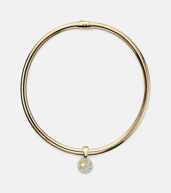 FOUNDRAE Balance Foundational Keys Necklace With Diamonds - Gold