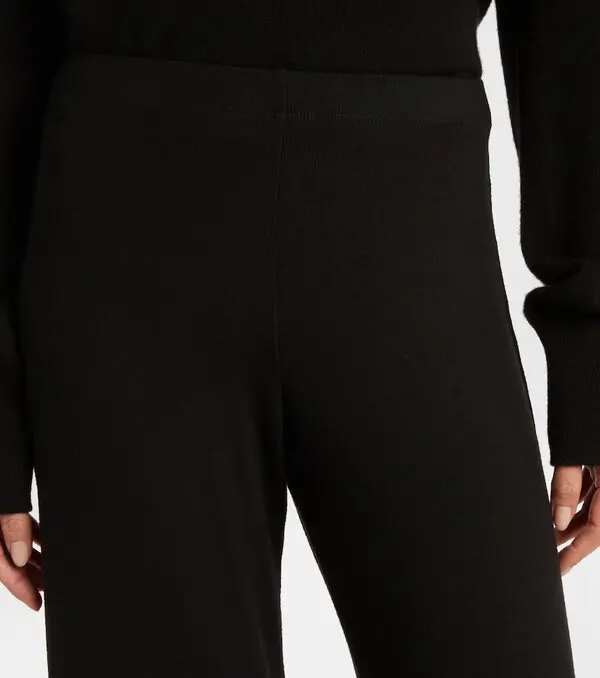LESET Mid-rise Wide-leg Jersey Pants - Black