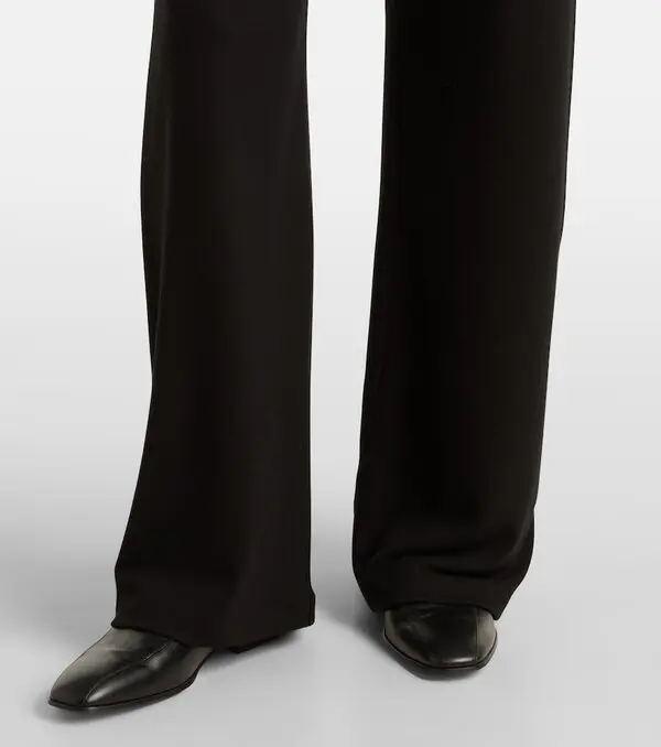 LESET Mid-rise Wide-leg Jersey Pants - Black