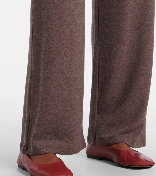 LESET Mid-rise Wide-leg Jersey Pants - Brown