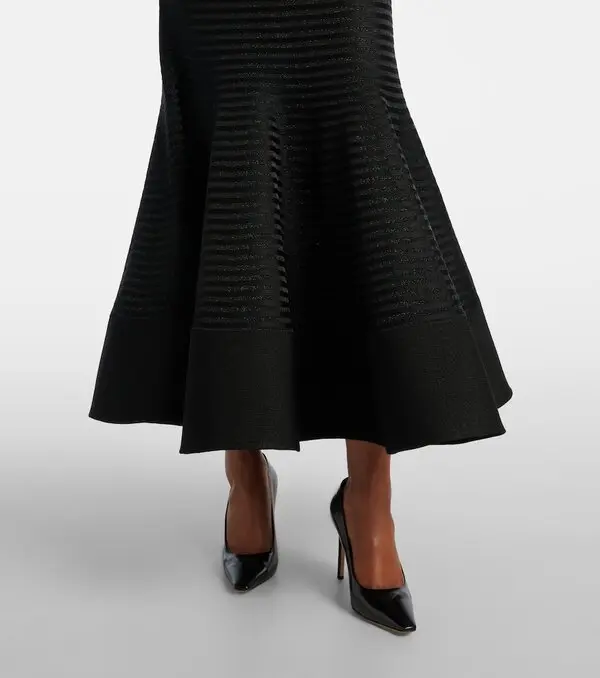 Carolina Herrera Off-shoulder Striped Maxi Dress