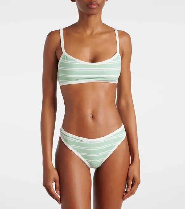 Marysia Ligne Striped Bikini Top - Green