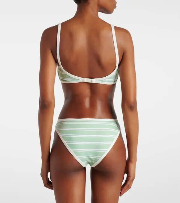 Marysia Ligne Striped Bikini Top - Green