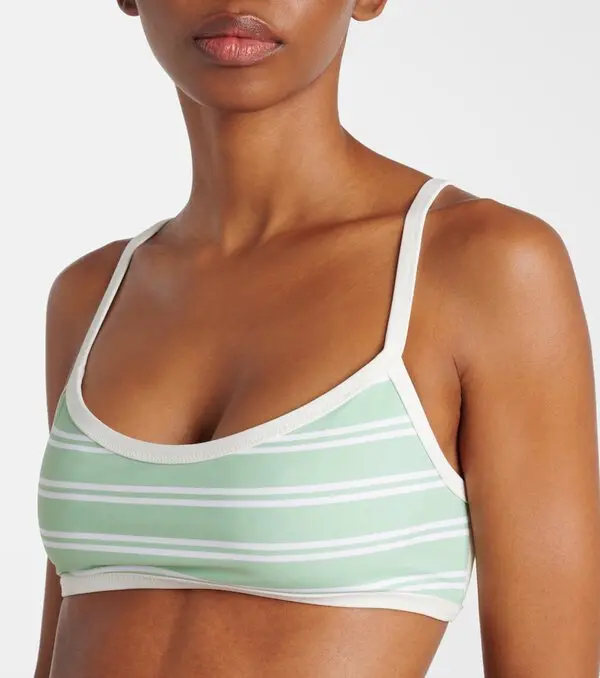 Marysia Ligne Striped Bikini Top - Green