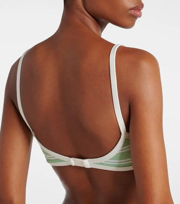 Marysia Ligne Striped Bikini Top - Green