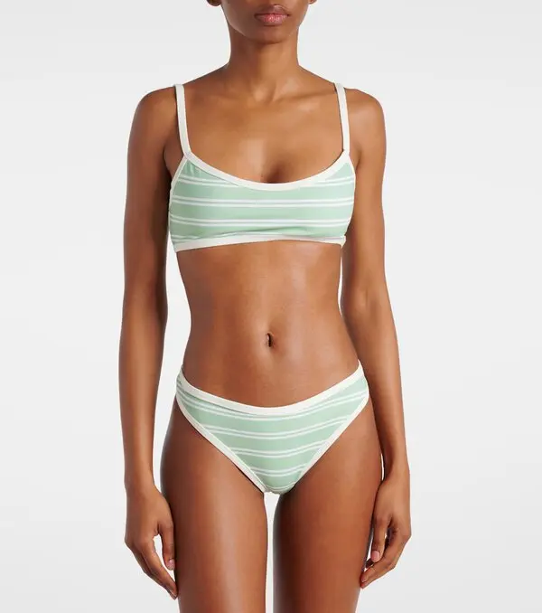 Marysia Ligne Striped Bikini Top - Green