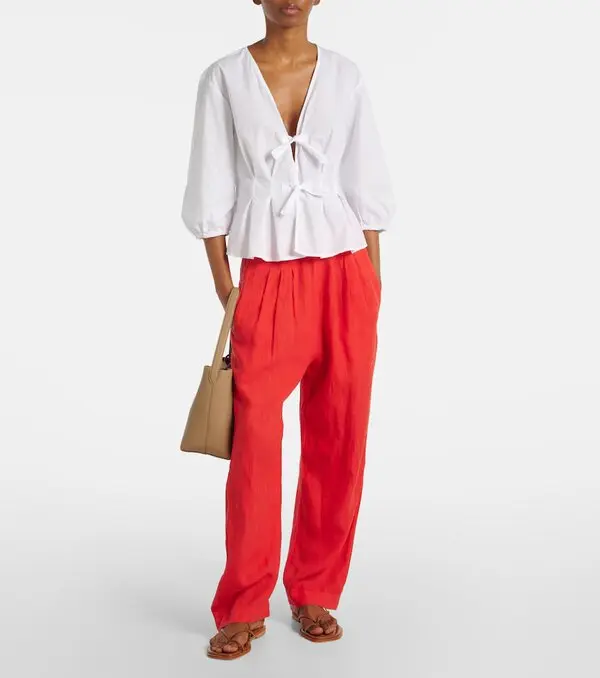 Velvet By Graham & Spencer Riri Cotton Poplin Blouse