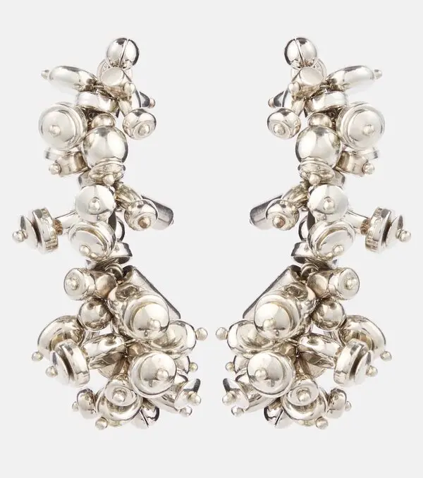 Dries Van Noten Beaded Drop Earrings - Silver
