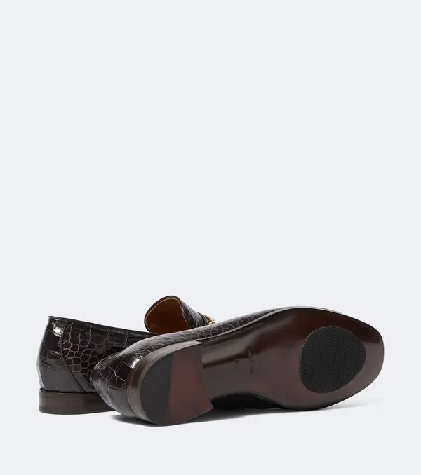 TOM FORD Gigi Croc-effect Leather Loafers
