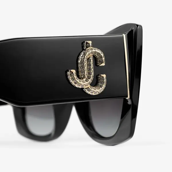 JIMMY CHOO Juliana Square Sunglasses - Black