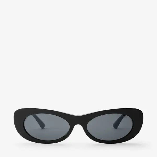 JIMMY CHOO Danny Oval Sunglasses - Black